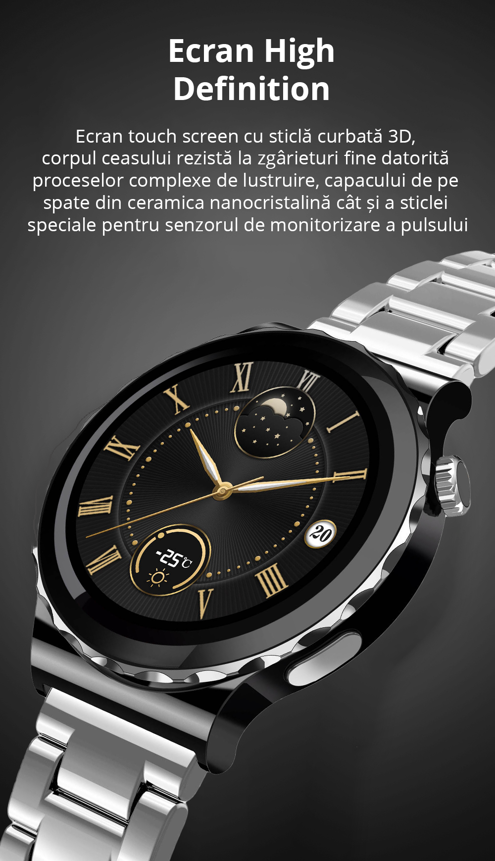 Ceas Smartwatch Corasys®, 3 bratari si 2 folii de protectie, Apeluri ...